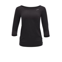 3/4-Arm-Shirt WINSHAPE "AET139LS", Damen, Gr. M, schwarz, 85% Polyester, 15% Elasthan, R&uuml;ckenausschnitt, Shirts 3/4-Arm-Shirt, Functional Light and Soft