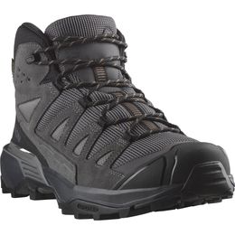 Outdoorschuh Salomon "X ULTRA 360 LEATHER MID GORE-TEX", Damen, Gr. 48, grau (castlerock), Nubukleder, Synthetik, Schuhe Outdoorschuh, wasserdicht