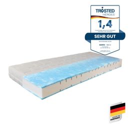 Gelschaummatratze Beco "GUMO, 7 Zonen Matratze 90x200,140x200 und mehr, weiche & feste Seite", wei&szlig;, B:90cm H:20cm L:200cm, Bezug: 100% Polyester. Steppf&uuml;llung: 100% Polyester, Matratzen, Gelschaummatratze, druckentlastende Gelschaumauflage,atmungsaktiv, Partner-/Wendematratze