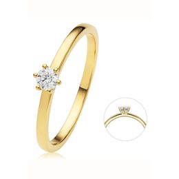 Diamantring ONE ELEMENT "0.15 ct Diamant Brillant Ring aus 585 Gelbgold" Gr. 60, gold, Fingerringe, Damen, 60,mit Brillant, Gelbgold 585, Diamantring