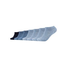 Sneakersocken Camano "ca-soft", M&auml;dchen, Gr. 39-42, blau (denim, meliert), Baumwollmischung, meliert, normal, Socken Sneakersocken, mit weichem Komfortbund ohne dr&uuml;ckende N&auml;hte, Topseller