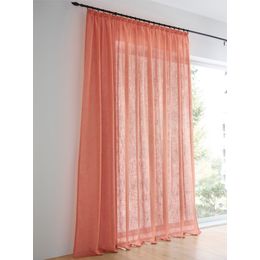 Gardine HEINE HOME Gr. 1, orange (terracotta), B:290cm H:145cm, Polyester, Gardinen, Gardine