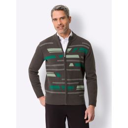 Strickjacke CLASSIC, Herren, Gr. 56, bunt (graphit, gemustert), 100% Polyacryl, gemustert, mehrfarbig, Strickjacken Strickjacke