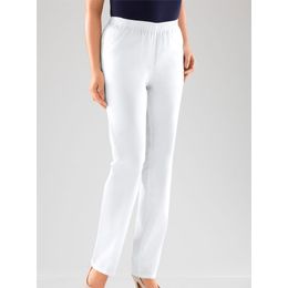 Schlupfjeans Classic Basics, Damen, Gr. 25, Kurzgr&ouml;&szlig;en, wei&szlig;, 100% Baumwolle, unifarben, lang, Jeans Schlupfjeans
