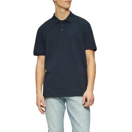 Poloshirt QS, Herren, Gr. M, blau, Jersey, Obermaterial: 100% Baumwolle, unifarben, regular fit normal, ohne Ausschnitt, Shirts Poloshirt