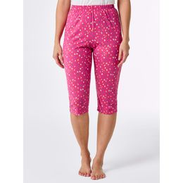 w&auml;schepur Caprihose W&Auml;SCHEPUR, Damen, Gr. 44/46, Normalgr&ouml;&szlig;en, rosa (fuchsia, bedruckt), 100% Baumwolle, gemustert, gepunktet, Hosen Caprihose