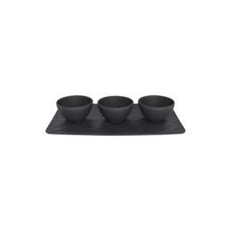 Villeroy & Boch Dipschale VILLEROY & BOCH "Dipsch&auml;lchen-Set Manufacture Rock 3er Set schwarz", schwarz, L:28cm, Sch&uuml;sseln, Dipschale