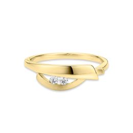Fingerring Bruno Banani "Schmuck Geschenk Silber 925 Damenring" Gr. 56, gold (gelbgoldfarben, kristallwei&szlig;), Fingerringe, Damen, 56, Silber 925 (Sterlingsilber), 1,6mm, Fingerring, mit Zirkonia (synth.)