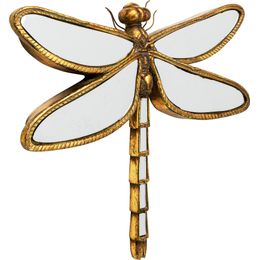 Wanddekoobjekt KARE DESIGN "Wandschmuck Dragonfly Mirror 36x46cm", gold (goldfarben), B:45,5cm H:35,5cm T:4cm, Polyresin, Wanddekoobjekte, Wanddekoobjekt