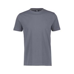 T-Shirt Lerros, Herren, Gr. L (52), grau (rock grau), Single Jersey, Obermaterial: 100% Baumwolle, unifarben, regular fit h&uuml;ftlang, Rundhals, abgesteppt, Shirts T-Shirt, im Basic-Look