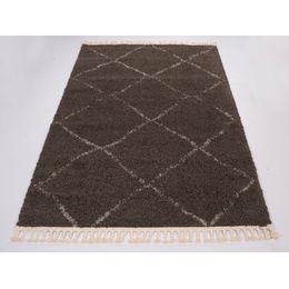 Hochflor-Teppich "Donna" Gr. 6, braun (braun, creme), B:200cm H:30mm L:290cm, Kunstfaser, Gallery M BRANDED BY MUSTERRING, Teppiche, Hochflor-Teppich, Wohnzimmer