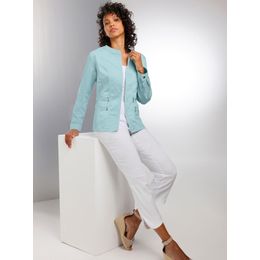Jeansblazer CREATION L PREMIUM "Baumwoll-Lyocell-Jeans-Blazer", Damen, Gr. 40, gr&uuml;n (mint), 63% Baumwolle, 35% Lyocell, 2% Elasthan, Blazer Jeansblazer