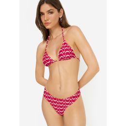 Triangel-Bikini-Top LSCN BY LASCANA "Echo", Damen, Gr. 40, Cup A/B, pink waves, Recycling-Polyamid, bedruckt, Bikini-Oberteile Triangel-Bikini-Top, mit trendigem Alloverprint