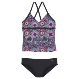 Tankini s.Oliver, M&auml;dchen, Gr. 158/164, N-Gr, bunt, Polyamid, bedruckt, Bikini-Sets Tankini, mit coolem Print, Topseller