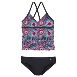 Tankini s.Oliver, M&auml;dchen, Gr. 170/176, N-Gr, bunt, Polyamid, bedruckt, Bikini-Sets Tankini, mit coolem Print, Topseller