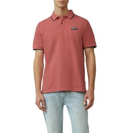 Poloshirt s.Oliver, Herren, Gr. L, lila (lila, pink), Jersey, Obermaterial: 100% Baumwolle, bedruckt, regular fit taillenbedeckt, gerader Abschluss, Shirts Poloshirt, mit Front Print