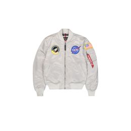 Bomberjacke Alpha Industries "MA-1 VF Vintage Fit NASA", Herren, Gr. XL, grau (pastel grau), Obermaterial: 100% Nylon; Futter: 100% Nylon; F&uuml;llung: 100% Polyester, Jacken Bomberjacke