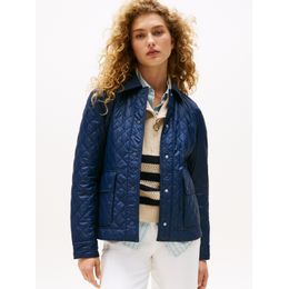 Steppjacke Tommy Hilfiger "PADDED NYLON SLIM QUILTED JACKET", Damen, Gr. XXXL(46), blau (schwarz night navy), Web, Obermaterial: 100% Polyamid, unifarben, slim fit, Jacken Steppjacke