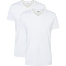 T-Shirt Camano "comfort", Damen, Gr. S, wei&szlig;, Web, Obermaterial: 100% Baumwolle, unifarben, regular fit h&uuml;ftbedeckend, V-Ausschnitt, Shirts T-Shirt, mit V-Ausschnitt, Topseller