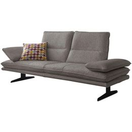 2,5-Sitzer W.Schillig "broadway, Designsofa mit tollem Sitzkomfort", grau (grau s22), B:236cm H:94cm T:96cm, Flachgewebe S22 (100% Polyester), Sofas, 2 5-Sitzer, Sitztiefenverstellung, Kopfteil- & Seitenteilverstellung, Breite 216cm