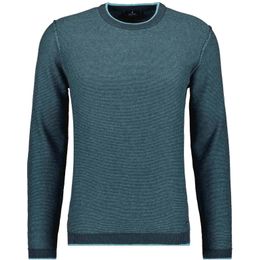 Rundhalspullover Ragman, Herren, Gr. 52, gr&uuml;n (dunkelgr&uuml;n, 357), Strick, 95% Baumwolle 5% Cashmere, ohne Ausschnitt, Pullover Rundhalspullover