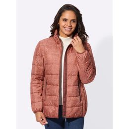 Steppjacke Casual Looks, Damen, Gr. 48, bunt (papaya, rostrot, bedruckt), 100% Polyester, Wattierung:100% Polyester, Jacken Steppjacke