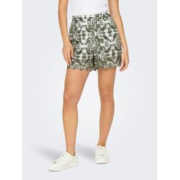 Shorts Only "ONLLOU EMB LOOSE SHORTS PTM", Damen, Gr. XS (34), N-Gr, gr&uuml;n (kalamata aop:urben ethnic), Web, Obermaterial: 100% Baumwolle, gemustert, Hosen Shorts