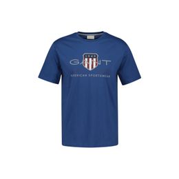 T-Shirt Gant "T-Shirt REG ARCHIVE SHIELD 1er Pack", Damen, Gr. 5XL, blau (blau (vintage)), Obermaterial: 100% Baumwolle CO., Shirts T-Shirt