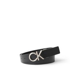 Lederg&uuml;rtel Calvin Klein "CK HALLMARK LOGO 35MM ADJ", Herren, Gr. 11,5, schwarz (schwarz, pewter), Rindsleder, unifarben, G&uuml;rtel Lederg&uuml;rtel