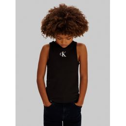 Tanktop Calvin Klein Jeans "LOGO TANK TOP", M&auml;dchen, Gr. 16 (176), schwarz, Single Jersey, Obermaterial: 100% Baumwolle, unifarben, regular fit normal, Rundhals, Tops Tanktop, Regular fit f&uuml;r Kinder, mit Logoschriftzug