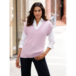 Pullunder Inspirationen "Pullunder", Damen, Gr. 46, lila (mauve, meliert), 100% Baumwolle, meliert, Pullover Pullunder
