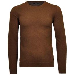 Rundhalspullover Ragman, Herren, Gr. 56, braun (braun, 863), Strick, 95% Baumwolle 5% Cashmere, Rundhals, Pullover Rundhalspullover