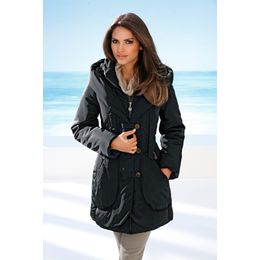 Parka Heine, Damen, Gr. 34, schwarz, 90% Polyester, 10% Polyamid, F&uuml;llung:100% Polyester, unifarben, Jacken Parka