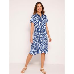 Sommerkleid "Sommerkleid", Damen, Gr. 54, Normalgr&ouml;&szlig;en, blau (royalblau, wei&szlig;, bedruckt), 100% Viskose, gemustert, kurz, Kleider Sommerkleid