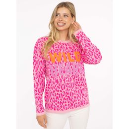 Strickpullover Zwillingsherz "Wild Heart", Damen, Gr. L/XL, candy, Strick, Obermaterial: 70% Polyacryl, 30% Wolle, Pullover Strickpullover, mit Neon Aufschrift