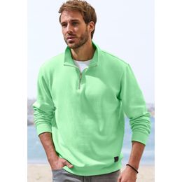 Sweatshirt John Devin, Herren, Gr. XXL (60/62), gr&uuml;n (lime), angeraute Sweatware, Obermaterial: 60% Baumwolle, 40% Polyester, unifarben, regular fit normal, Rundhals, angesetztes B&uuml;ndchen, Sweatshirts Sweatshirt, Langarm, Pullover mit Rei&szlig;verschluss am Stehkragen, Topseller