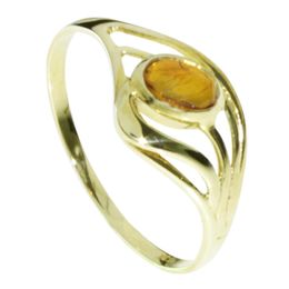 Fingerring OSTSEE-SCHMUCK "- Hella - Gold 333/000 - Bernstein" Gr. 60, gold (gold 333, goldfarben, gelb), Fingerringe, Damen, 60, Fingerring