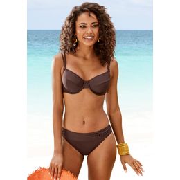 B&uuml;gel-Bikini-Top s.Oliver "Rome", Damen, Gr. 40, Cup E, braun, Microfaser, Polyamid, unifarben, Bikini-Oberteile B&uuml;gel-Bikini-Top, in verschiedenen Unifarben