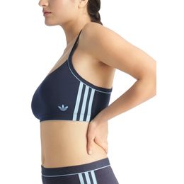Bralette adidas originals "Comfort Flex Cotton", Damen, Gr. L, N-Gr, 814, blau, Obermaterial: 62% Baumwolle, 26% Lyocell, 12% Elasthan, bedruckt, unifarben, regular fit, BHs Bralette, atmungsaktiv, Baumwollmix, herausnehmbare Pads, elastisch