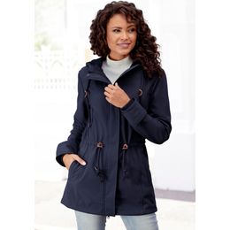 Softshelljacke Vivance ACTIVE, Damen, Gr. 38, marine, Softshell, Obermaterial: 100% Polyester, unifarben, figurbetont kniefrei, B&uuml;ndchen mit Gummizug, Jacken Softshelljacke, mit Kordelzug an der Taille, Topseller