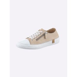 Sneaker Andrea Conti, Damen, Gr. 37, beige (creme, wei&szlig;), Leder, Rindsleder, Schuhe Sneaker
