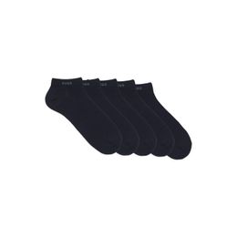 Sneakersocken BOSS "5P AS Uni CC", Herren, Gr. 43-46, blau (dunkelblau 401), Baumwollmischung, unifarben, elastisch, Socken Sneakersocken, mit BOSS Label