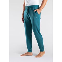 Sweathose BENCH. LOUNGEWEAR, Herren, Gr. 48/50 (M), N-Gr, blau (petrol, meliert), Sweatware, Obermaterial: 60% Baumwolle, 40% Polyester, unifarben, Basic, relaxed fit lang, Hosen Sweathose, Jogginghose mit Kordel, aus Baumwoll-Mix, Topseller
