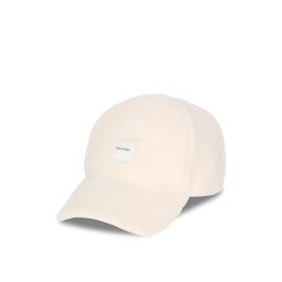 Baseball Cap Calvin Klein "BOUCLE w PATCH CAP", Damen, birch sherpa, Web, Kunstfaser, unifarben, Caps Baseball Cap, Mit festem Schirm