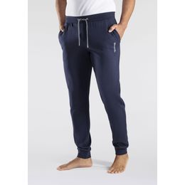 Sweathose BENCH. LOUNGEWEAR, Herren, Gr. 48/50 (M), N-Gr, blau (navy), Sweatware, Obermaterial: 60% Baumwolle, 40% Polyester, unifarben, Basic, relaxed fit lang, Hosen Sweathose, Jogginghose mit Kordel, aus Baumwoll-Mix, Topseller