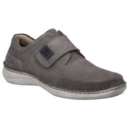 Klettschuh Josef Seibel "New Anvers 83", Herren, Gr. 49, grau (asphalt), Leder, Schuhe Klettschuh, Slipper, Komfortschuh in extraweiter Form