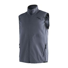 Softshellweste Maier Sports "Brims Vest M", Herren, Gr. 54, graublau, 100% Polyester (recycelt), Westen Softshellweste, atmungsaktive Herren Weste, wasserabweisende Outdoorweste