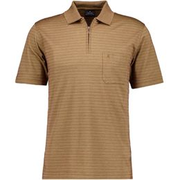 Poloshirt Ragman, Herren, Gr. L, kastanie, 089, Piqu&eacute;, 60% Baumwolle 40% Polyester, regular fit, ohne Ausschnitt, Shirts Poloshirt