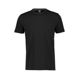 T-Shirt Lerros, Herren, Gr. XXXL (60/62), schwarz, Single Jersey, Obermaterial: 100% Baumwolle, unifarben, regular fit h&uuml;ftlang, Rundhals, abgesteppt, Shirts T-Shirt, im Basic-Look