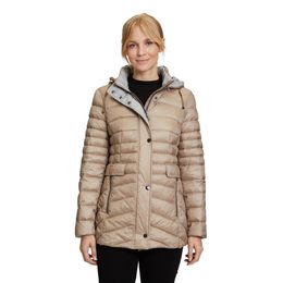 Steppjacke Gil Bret, Damen, Gr. 38, beige (sandstorm), Web, Obermaterial: 100% Polyamid, unifarben, gerade Po-bedeckend, Rundhals, Jacken Steppjacke, mit abnehmbarer Kapuze
